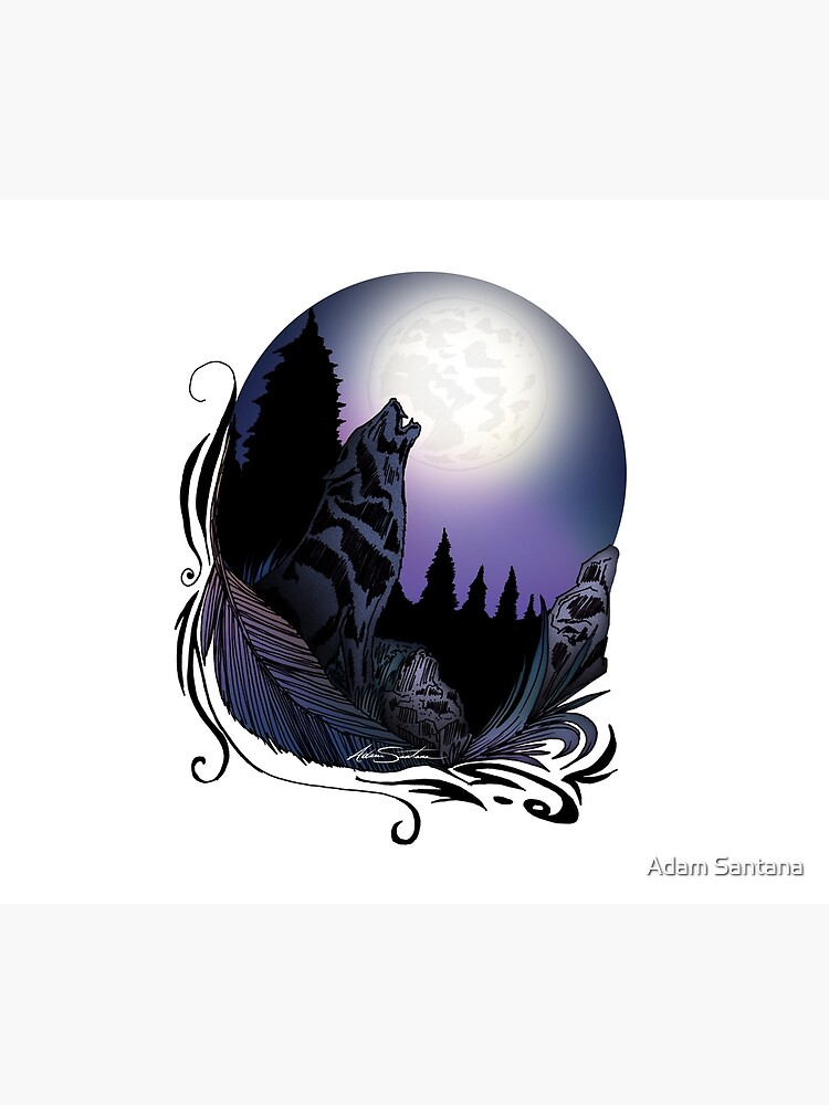 "Howling Wolf (Signature Design)" Tapestry by Adamzworld | Redbubble