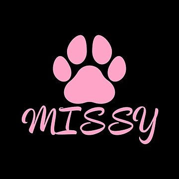 "Pink Dog Name Missy " Sticker for Sale by Foofighter01 | Redbubble
