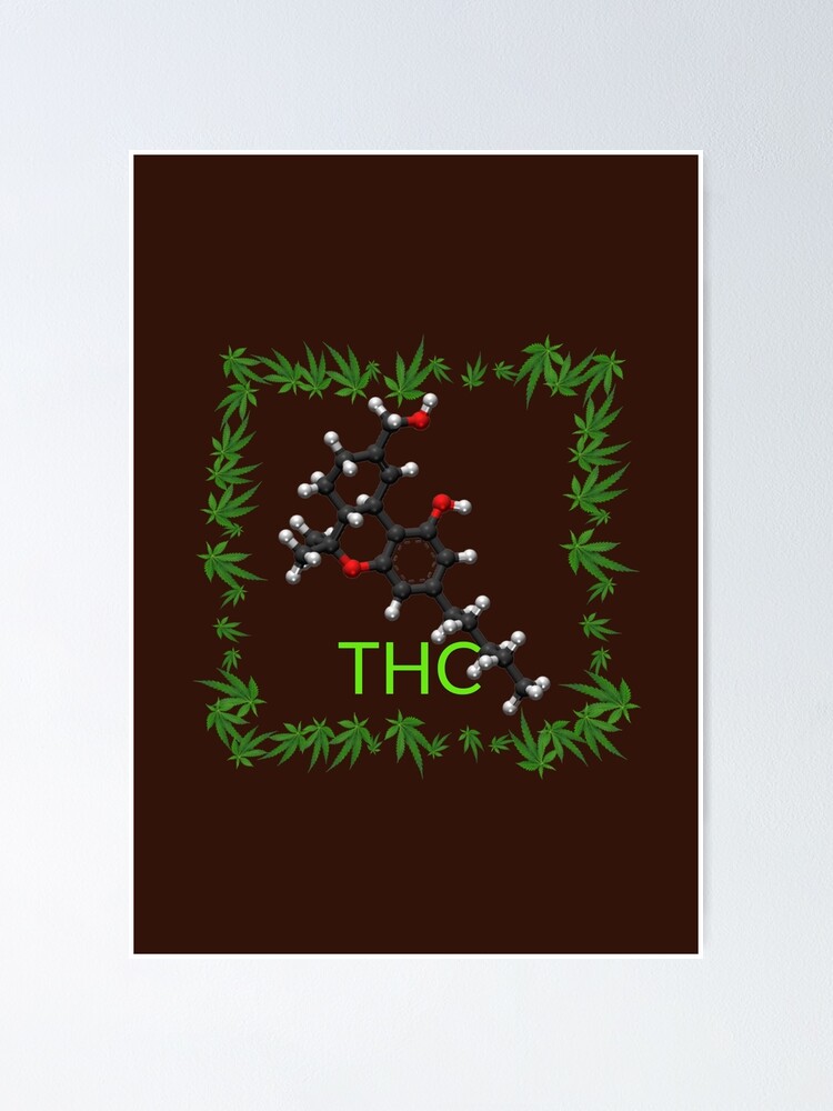 "THC Molecule 3D, cannabis weed 420." Poster for Sale by ...