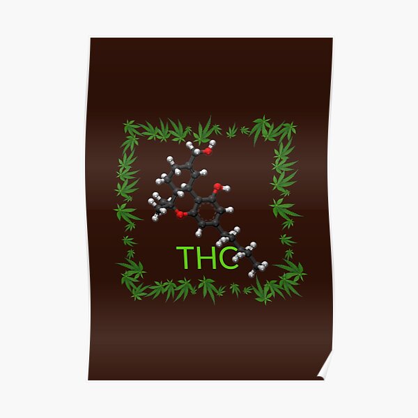 "THC Molecule 3D, cannabis weed 420." Poster for Sale by ...