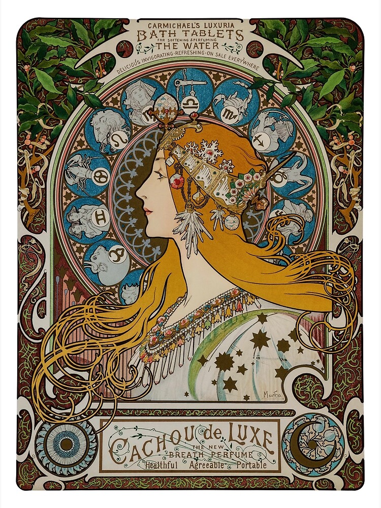 Póster «Alphonse Mucha Zodiac o La Plume. Arte del cartel Art Nouveau ...