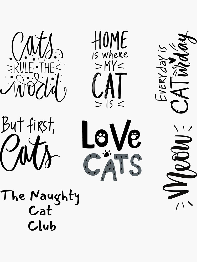 "Cat quotes stickers" Sticker for Sale by LovelyPetzo | Redbubble