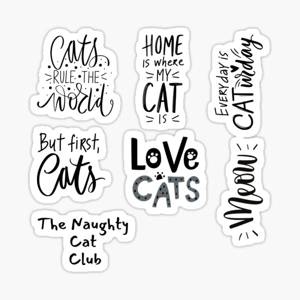 "Cat quotes stickers" Sticker for Sale by LovelyPetzo | Redbubble