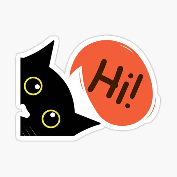 "Cute cat says hello" Sticker by RunaReta | Redbubble