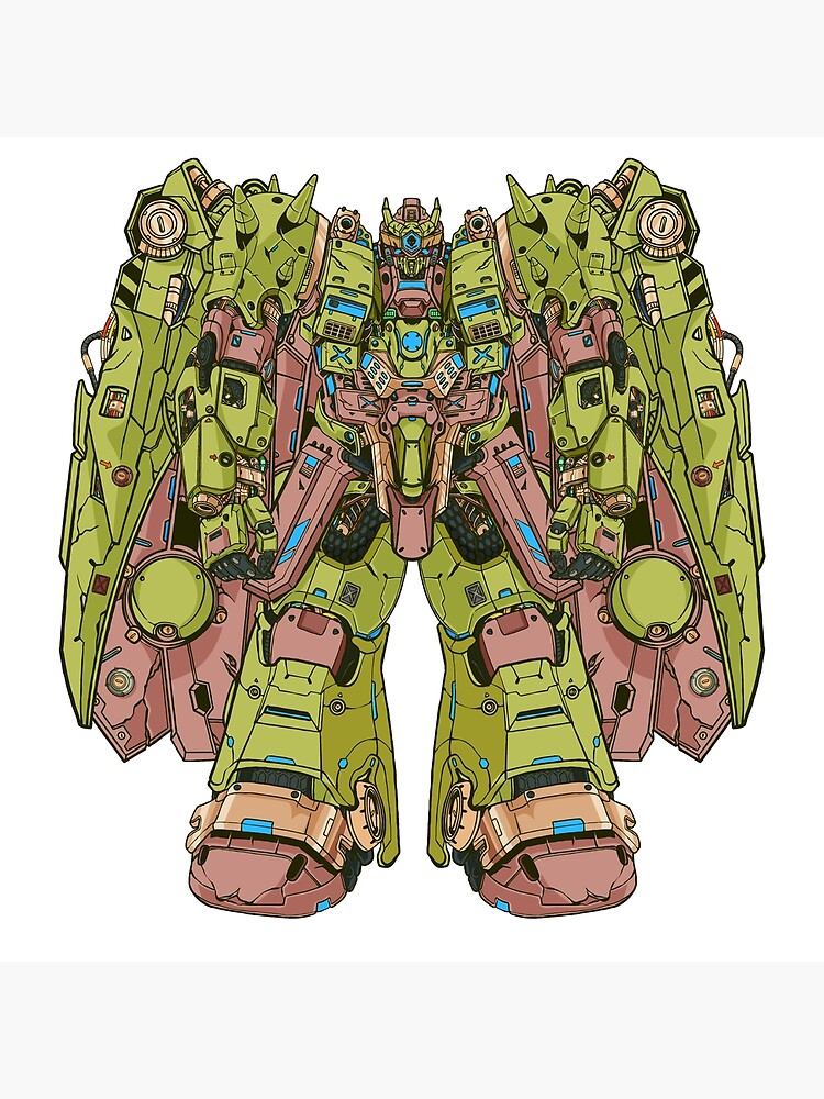 "Futuristic big mecha robot builded by head arm body leg weapon ...