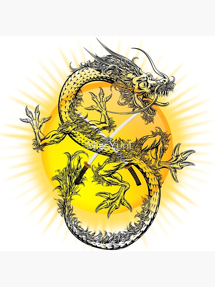 "The Dragon and Samurai" Poster for Sale by MissYuni | Redbubble