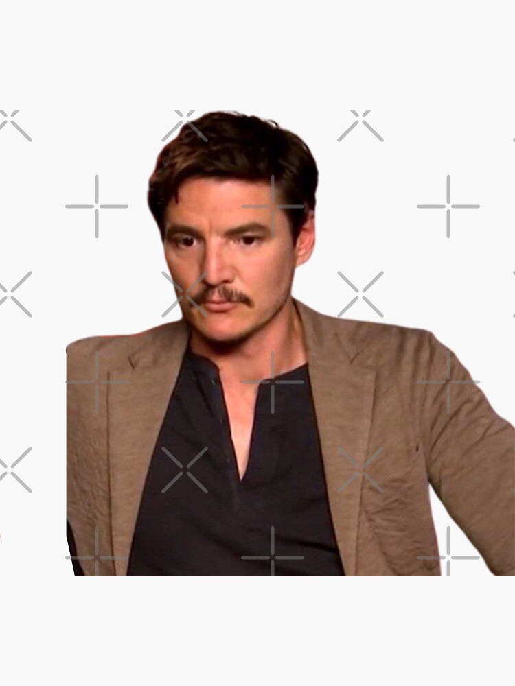 "Pedro Pascal thinking" Sticker by munizart | Redbubble