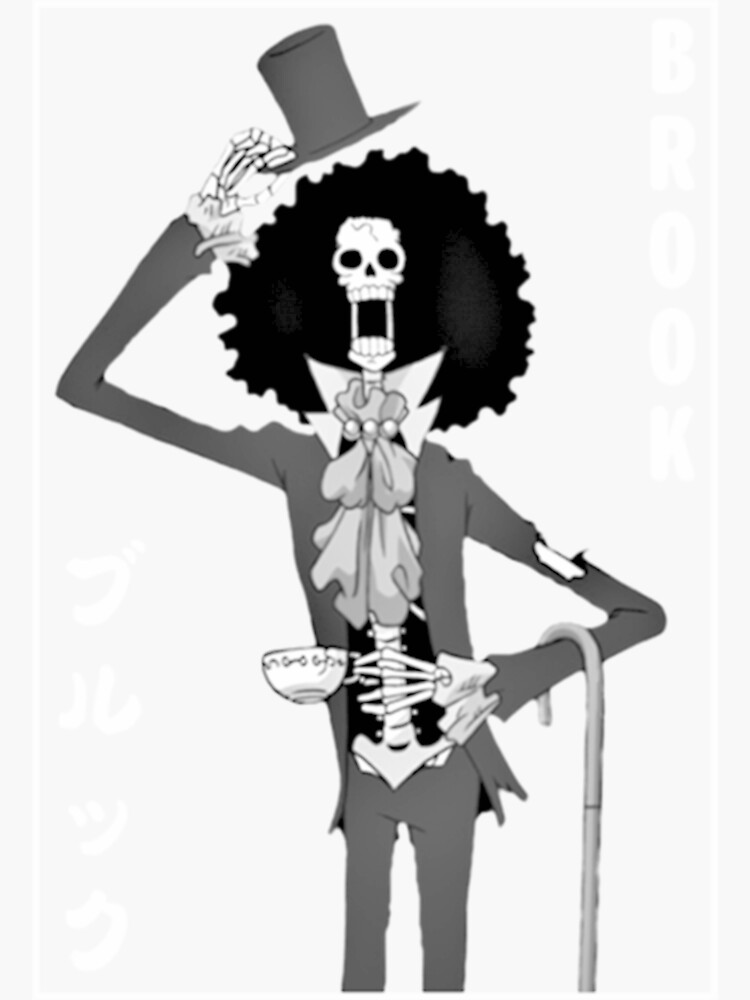 "Soul King Brook One Piece Straw Hat Pirates T-Shirt" Sticker by ...
