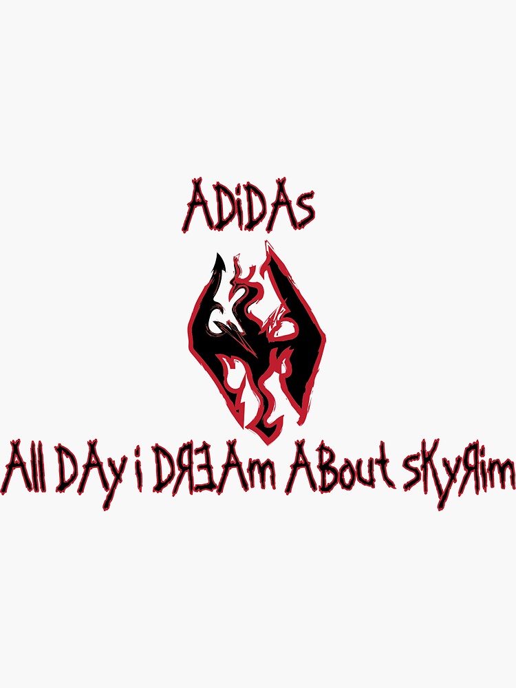 "KoRN adidas skyrim" Sticker for Sale by m0thguy | Redbubble