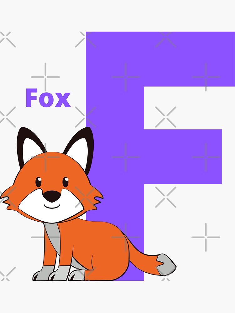 "F for Fox - Alphabet and Animals" Sticker for Sale by CherieTree ...