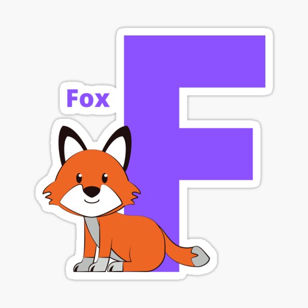 "F for Fox - Alphabet and Animals" Sticker for Sale by CherieTree ...