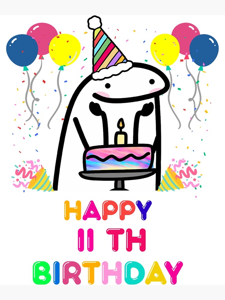 "flork happy 11 th birthday " Art Print for Sale by KrisLouDesign ...