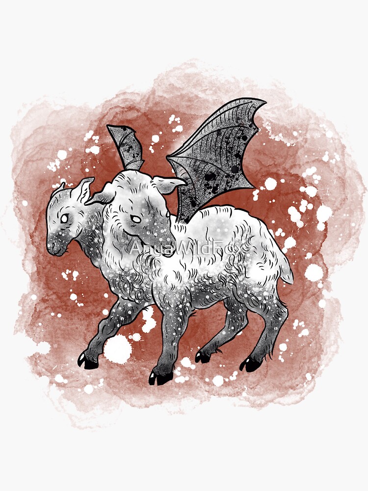 "Winged Lamb" Sticker for Sale by AnyaWildFox | Redbubble