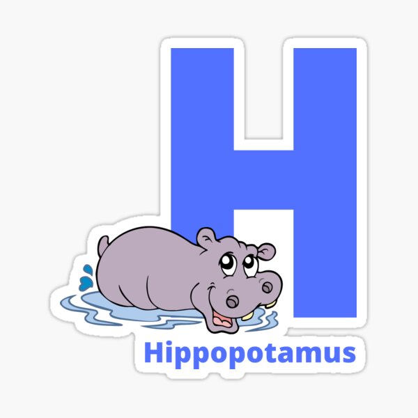 "H for Hippopotamus - Alphabet and Animals" Sticker by CherieTree ...