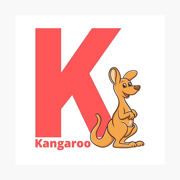 "K for Kangaroo - Alphabet and Animals" Photographic Print for Sale by ...
