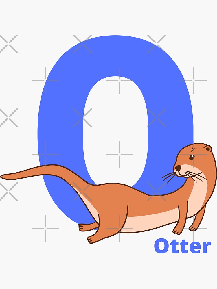 "O for Otter - Alphabet and Animals" Sticker by CherieTree | Redbubble