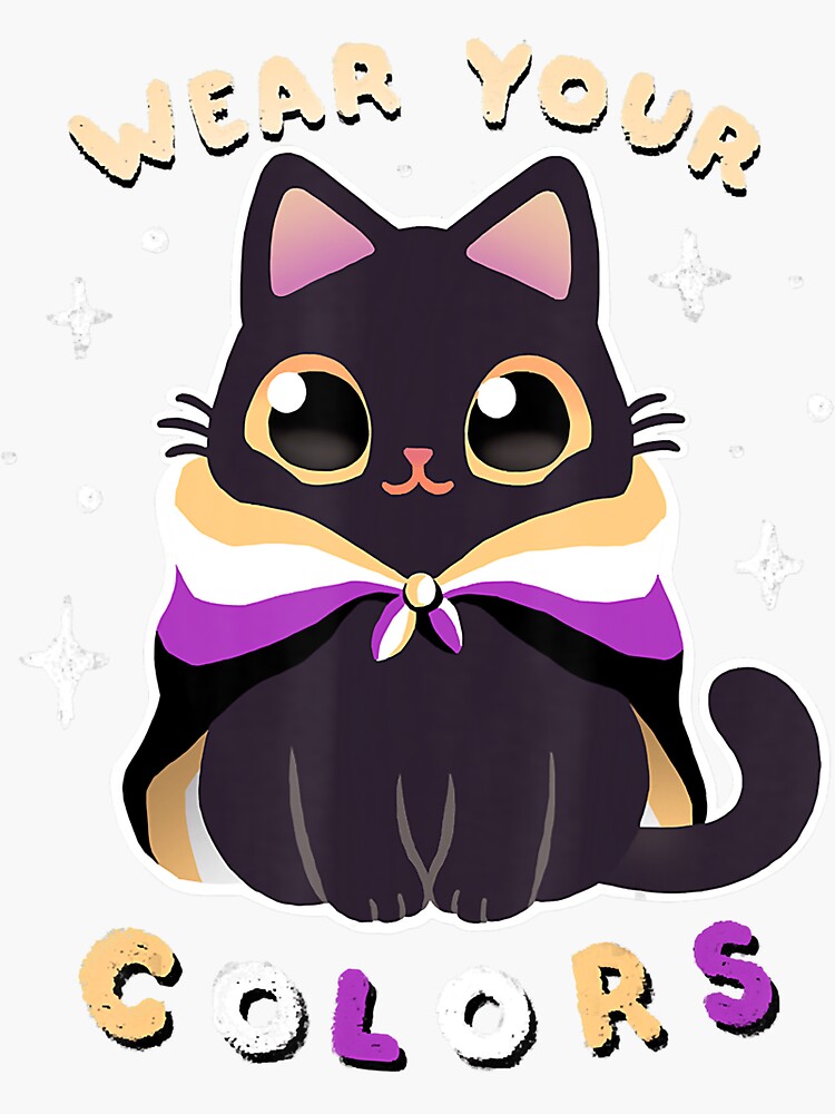 "Non-binary LGBT Pride Cat Kawaii Kitty" Sticker for Sale by BrandyBare ...
