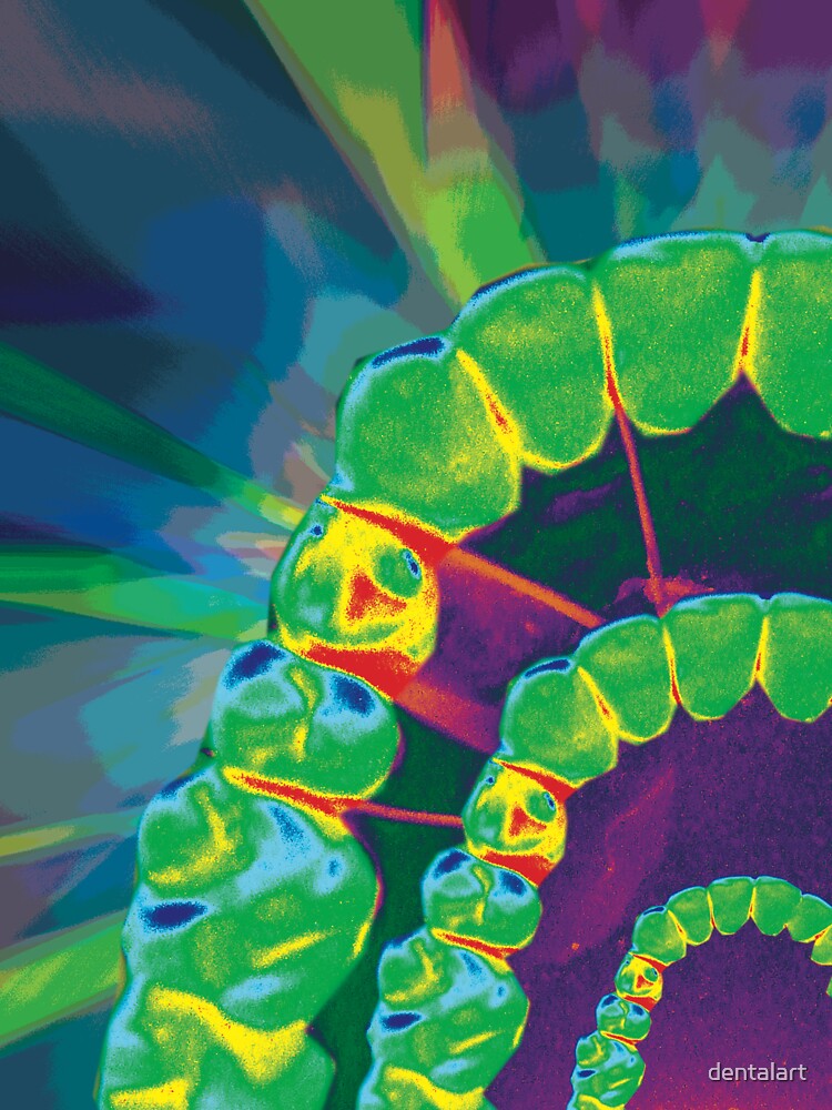 "Teeth Model Gradient Color Dental Art" Sticker by dentalart | Redbubble