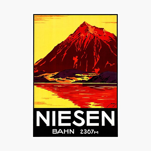 "Die Schweiz Niesen Vintage Travel Poster restauriert" Fotodruck von ...
