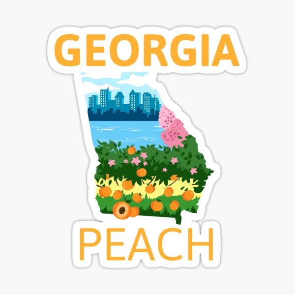 "Georgia Peach" Sticker for Sale by MrTsTshirts | Redbubble