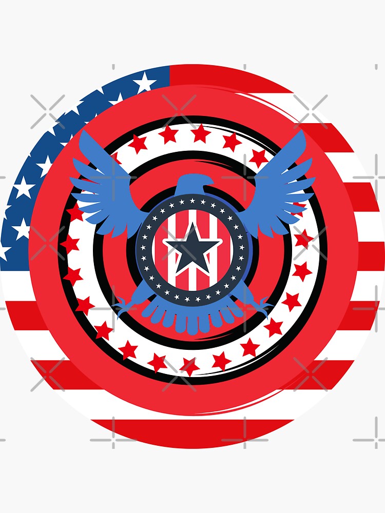 "American Flag Logo" Sticker for Sale by E7enaki | Redbubble