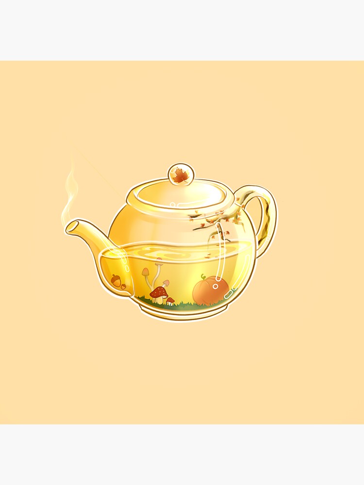 "autumn tea pot aesthetic" Sticker by chrolloswag | Redbubble