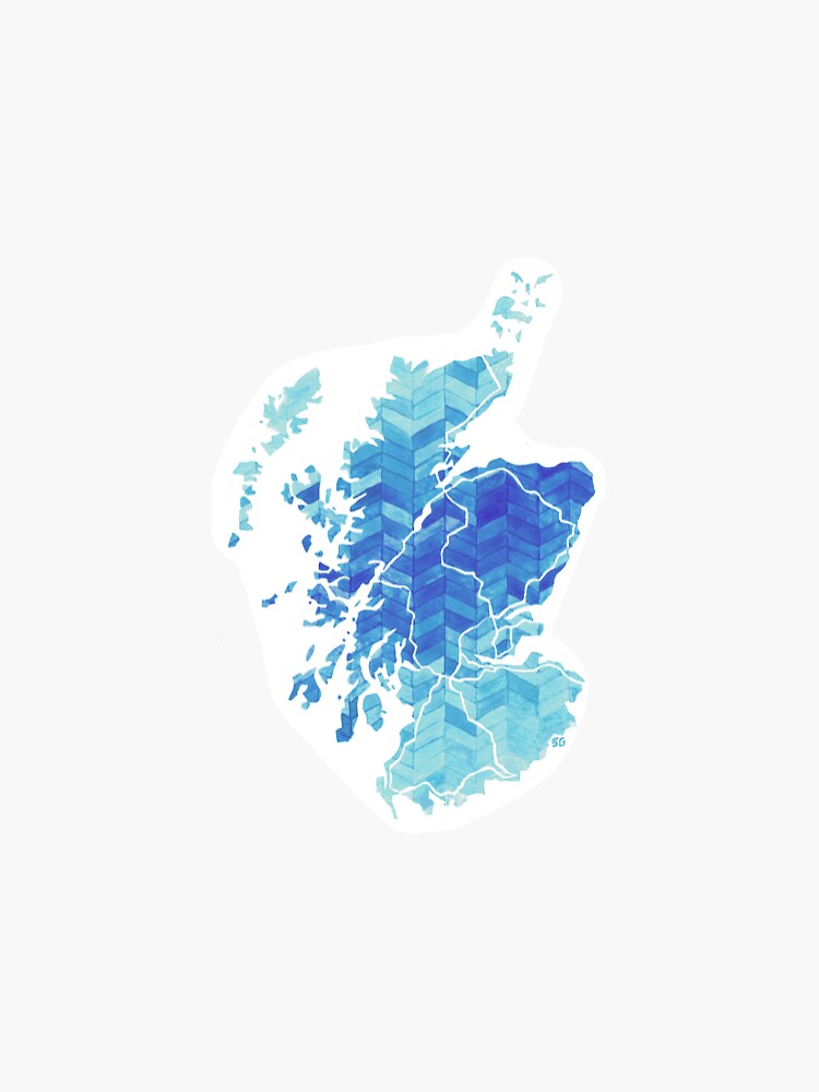 "Scotland Map Sticker" Sticker by SharlaPaints | Redbubble
