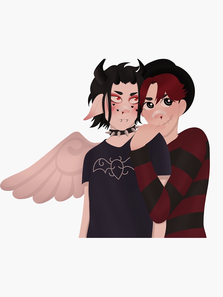 "Demon Boys" Sticker for Sale by KikikoArt | Redbubble