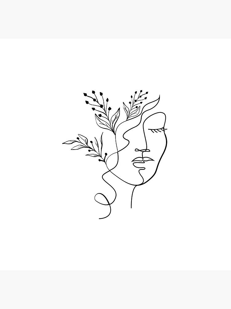 "Beauty Peaceful Women Face Outline" Poster for Sale by weirdandstrange ...