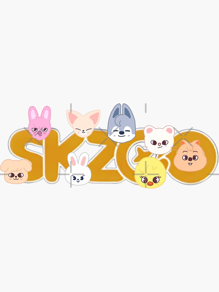 "Skzoo Logo with Skzoo " Sticker for Sale by Tinyheartist | Redbubble