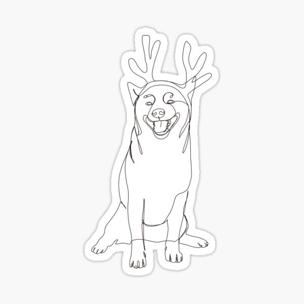"Cute Dog Drawing" Sticker by StudioOneLine | Redbubble