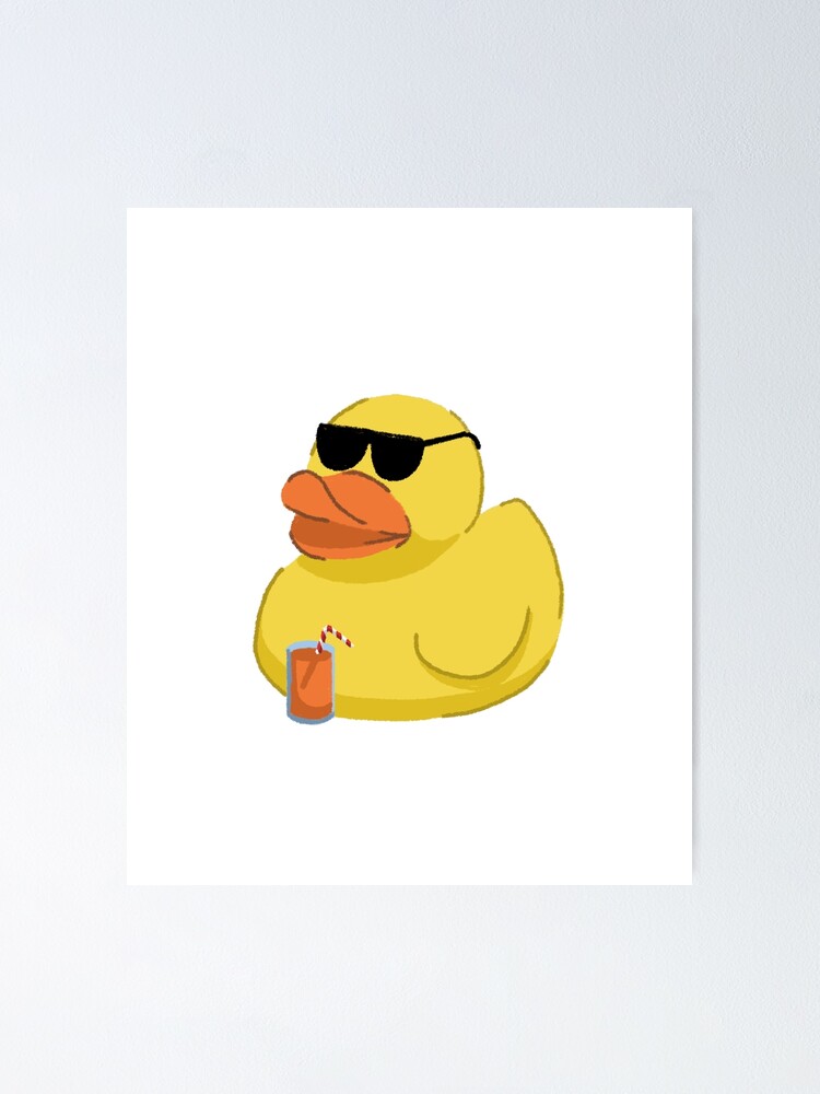 "Stick Figure Cute Duck Making Peace Sign" Poster for Sale by mrkedi123 ...