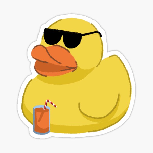 Pegatina «Stick Figure Lindo pato haciendo el signo de la paz» de ...