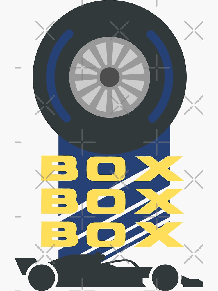 Pegatina «Box Box Box F 1» de MarBea | Redbubble