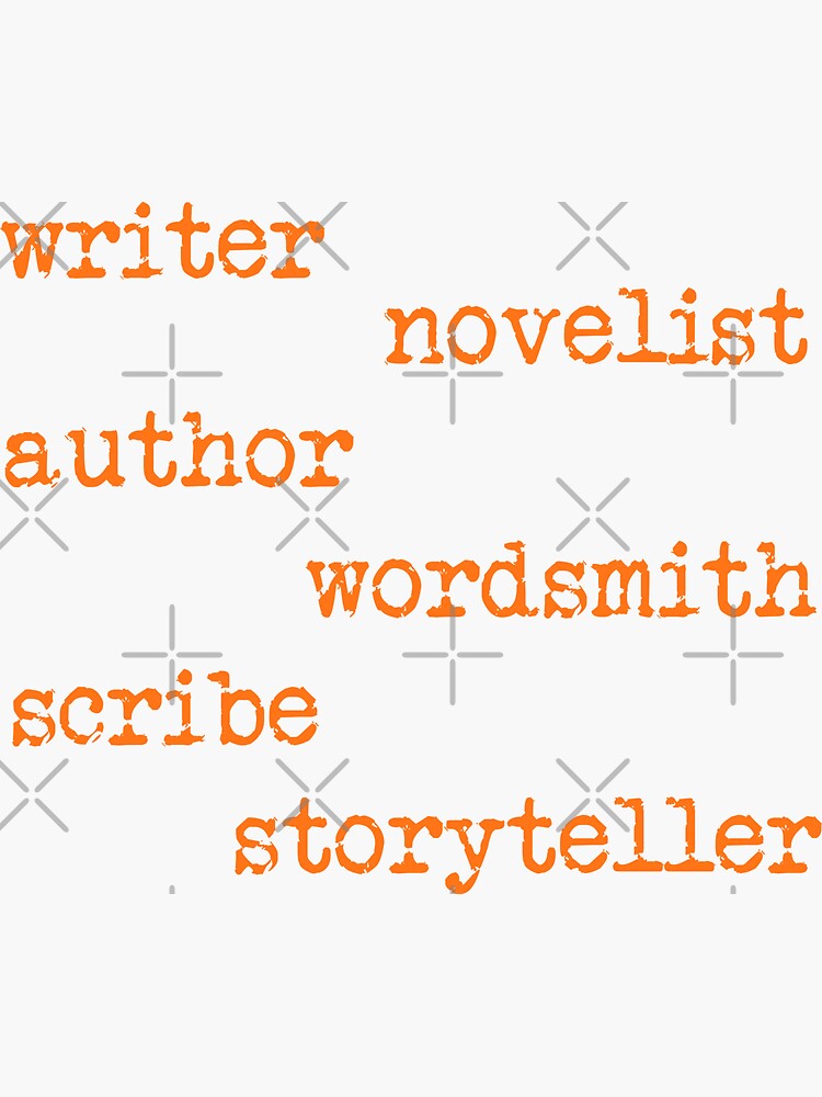 "writer sticker pack orange" Sticker by TeaRoseWriter | Redbubble