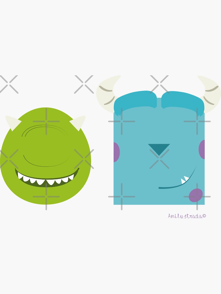 "mike and sully" Sticker by Anilustrada | Redbubble