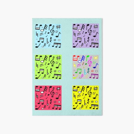 "Multi-Color Music Notes Sticker Pack" Art Board Print for Sale by ...
