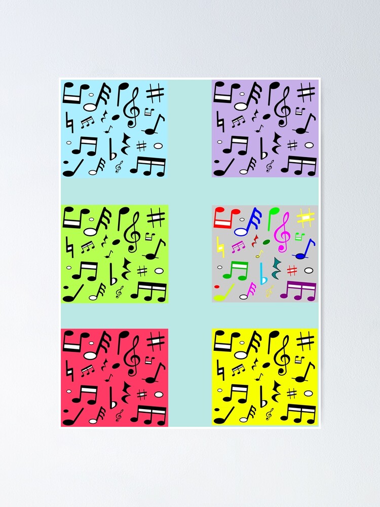 "Multi-Color Music Notes Sticker Pack" Poster for Sale by ...
