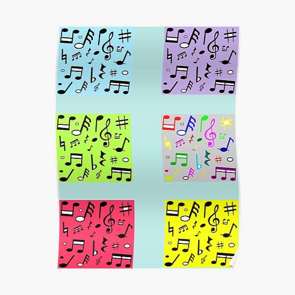 "Multi-Color Music Notes Sticker Pack" Poster for Sale by ...