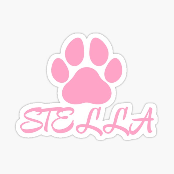 "Pink Dog Name Stella " Sticker by Foofighter01 | Redbubble