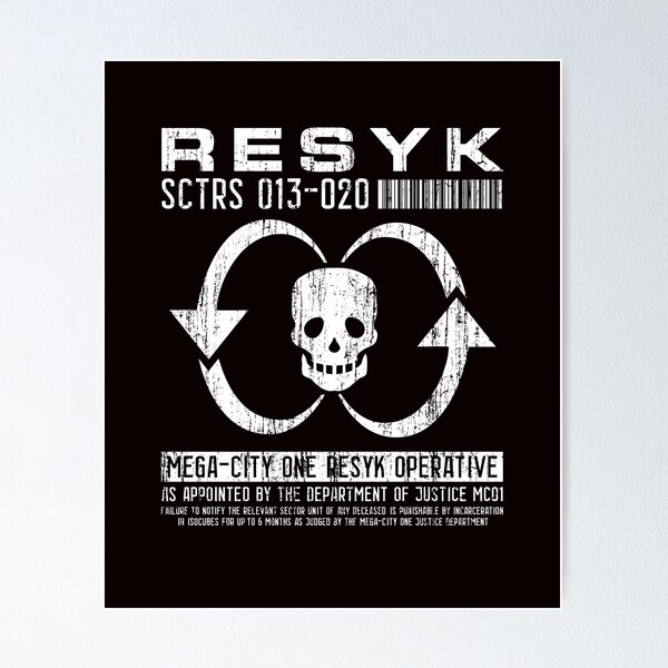 "Dredd RESYK Operative " Poster for Sale by SteamerTees | Redbubble