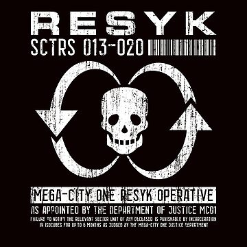 "Dredd RESYK Operative " Poster for Sale by SteamerTees | Redbubble