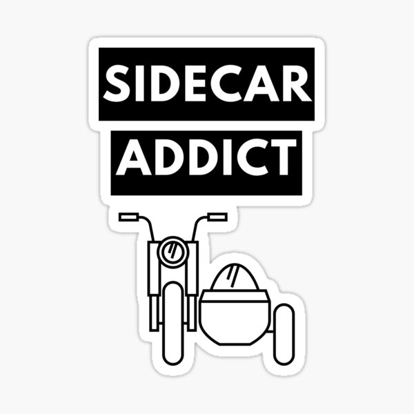 "Sidecar addict design." Sticker for Sale by MayaAndNora | Redbubble