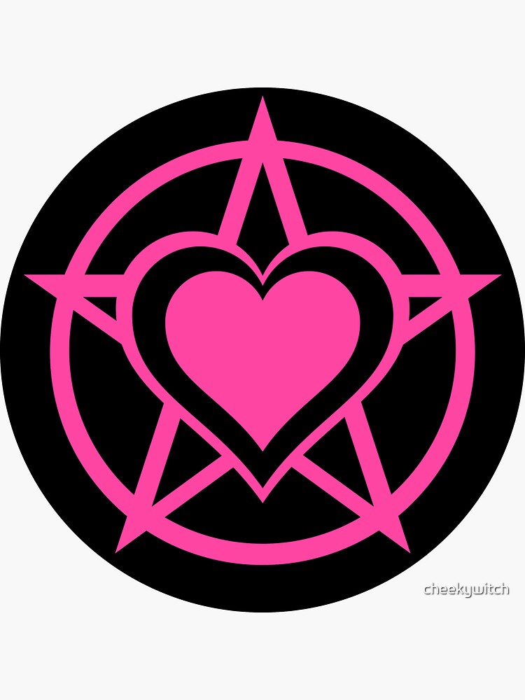 "Cheeky Witch® Pink Pagan Heart Symbol" Sticker for Sale by cheekywitch ...
