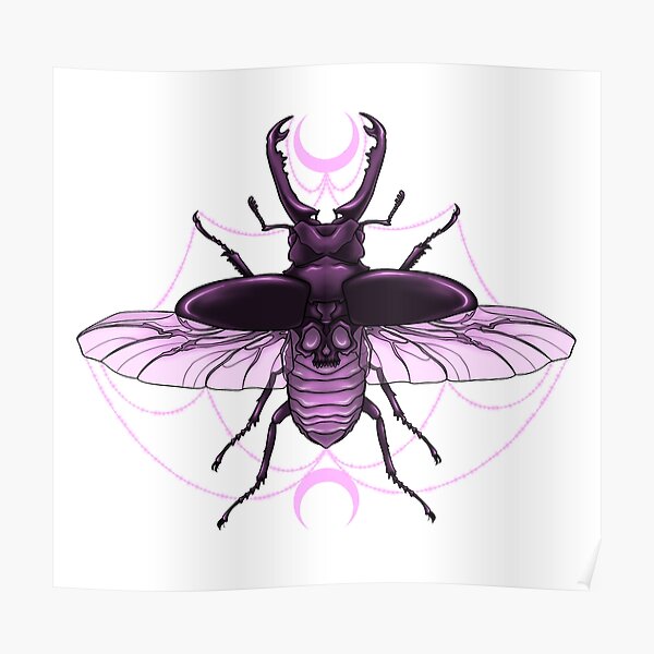 "Pastel goth stag beetle" Poster for Sale by LittleKitten13 | Redbubble