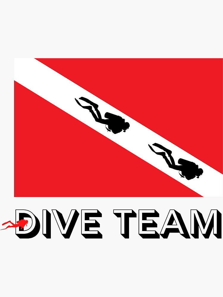 "Dive Team - Flag" Sticker by SimplySavvybyKK | Redbubble