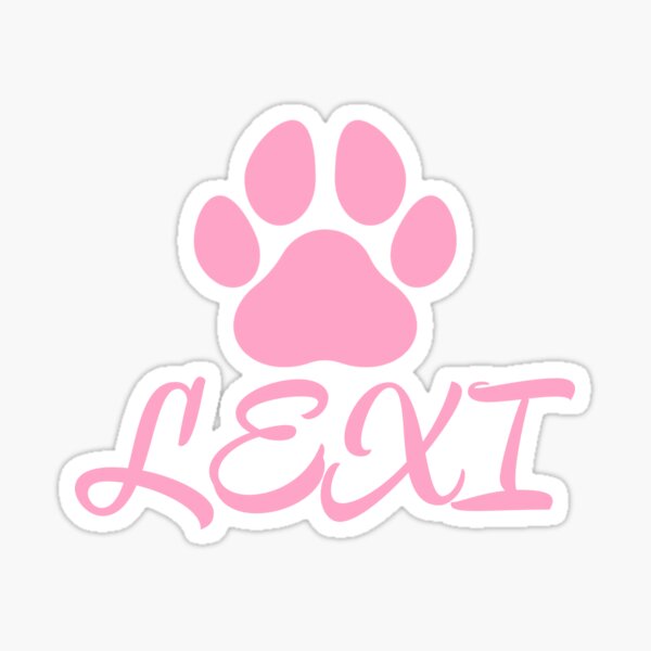 "Pink Dog Name Lexi " Sticker by Foofighter01 | Redbubble