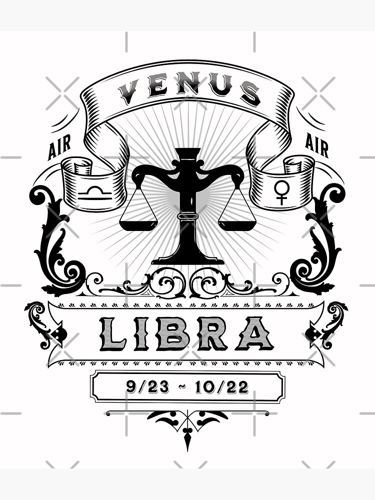 "The Zodiac Sign of Libra Black and White " Poster by rhombusOnion ...