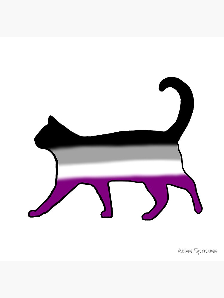 Asexual Pride Cat Silhouette Poster For Sale By Losechester Redbubble