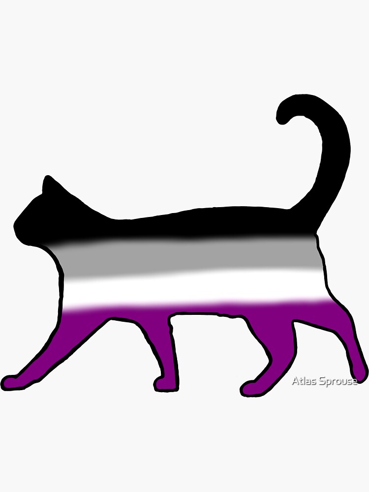 "asexual pride cat silhouette " Sticker for Sale by Losechester | Redbubble